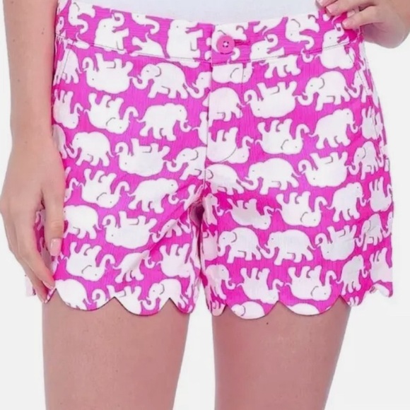 Lilly Pulitzer | Shorts | Lilly Pulitzer Pink Tusk In Sun Buttercup Scalloped Short Size 4 Euc ...